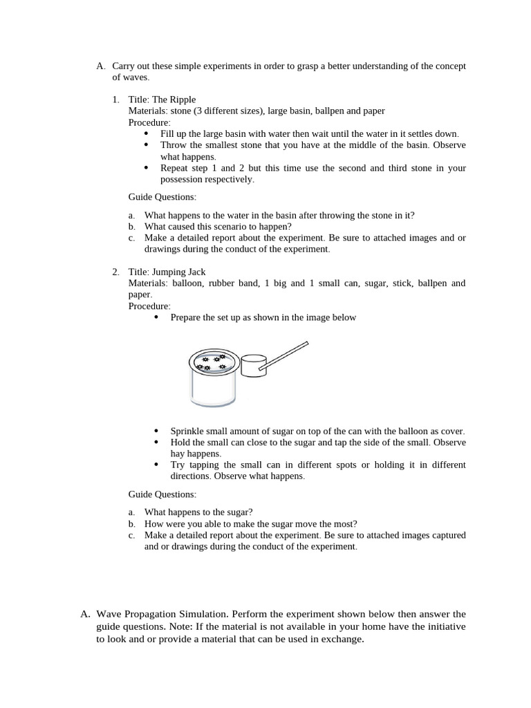 Waves Experiment 1 4 | PDF