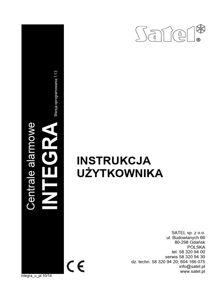 Instrukcja Uzytkownika Integra Satel | PDF