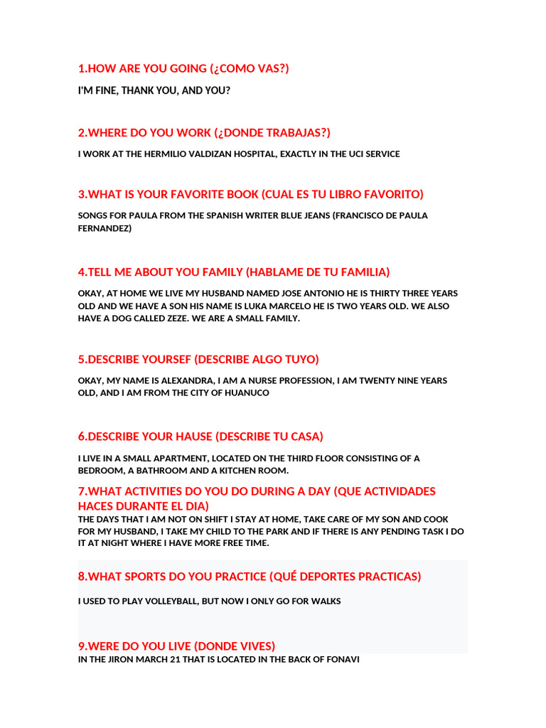 preguntas en ingles | PDF