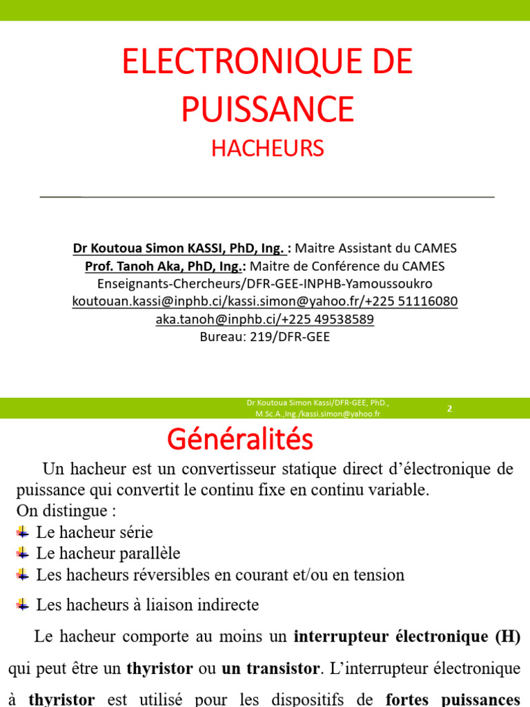 Chap5 Hacheurs 2021ok - 1p PPT Forstudents | PDF | Dispositivos semiconductores | Ingenieria ...