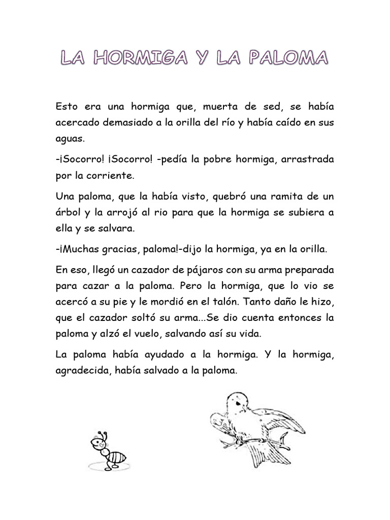 La Hormiga y La Paloma | PDF
