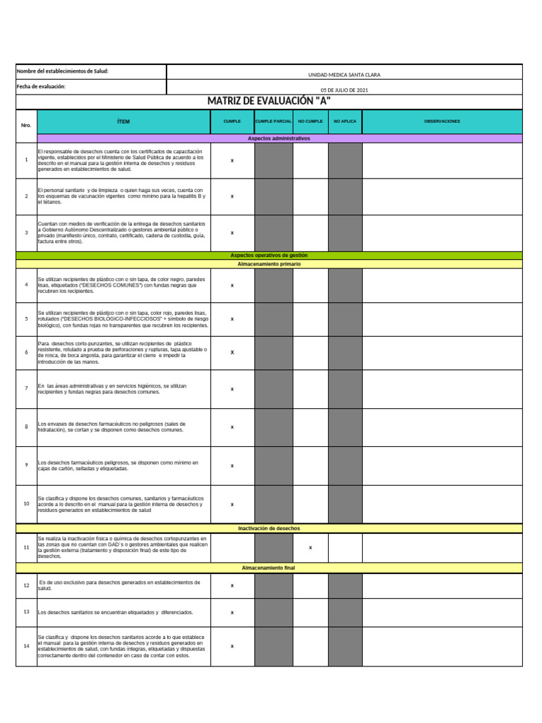 Matriz de Evaluación A Ok | PDF