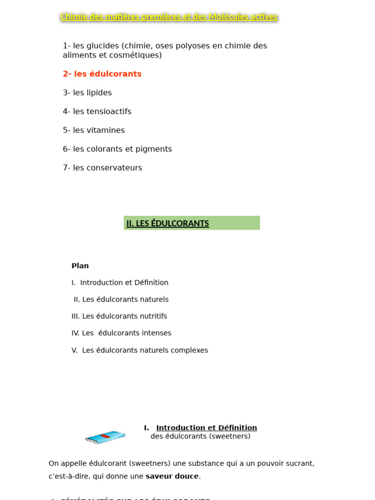 UED 21 - Edulcorants | PDF | Sugar Substitute | Carbohydrate Chemistry