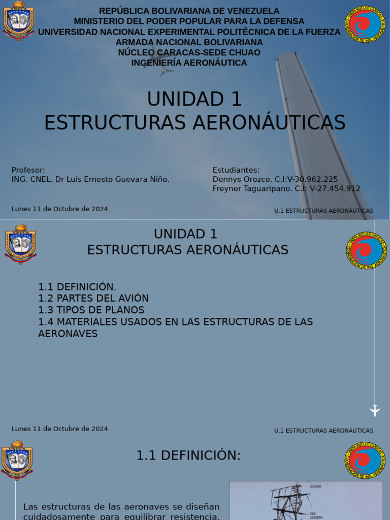 Unidad Numero 1 Estructuras Aeronáuticas | PDF