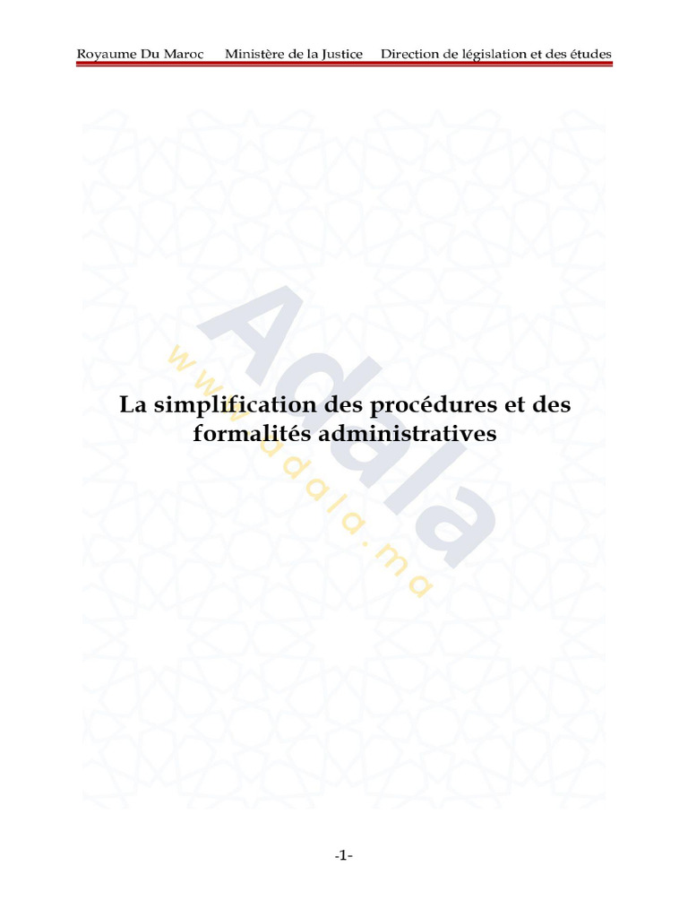 Simplification Des Procédures Et Des Formalités Administratives-1711452470803 | PDF