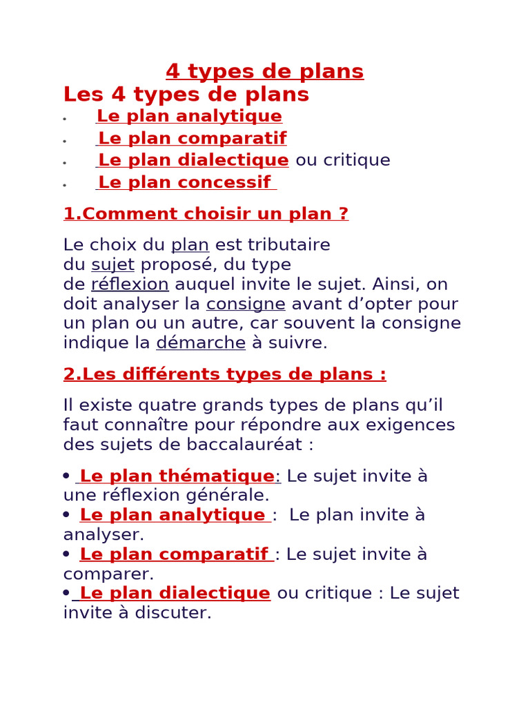 4 Types de Plans | PDF