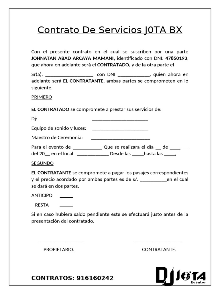 hoja de contrato 2023 | PDF