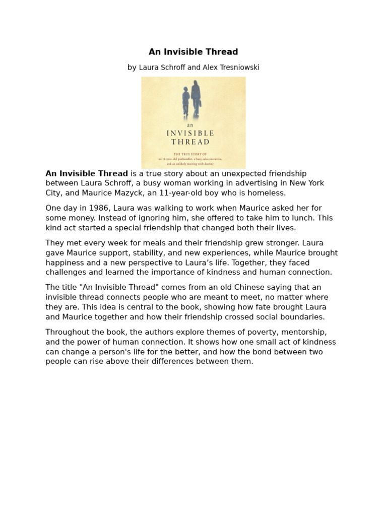 An Invisible Thread - Summary | PDF