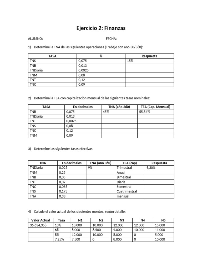 Ejercicio.2 Finanzas | PDF