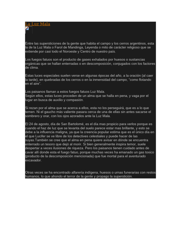 La Luz Mala | PDF