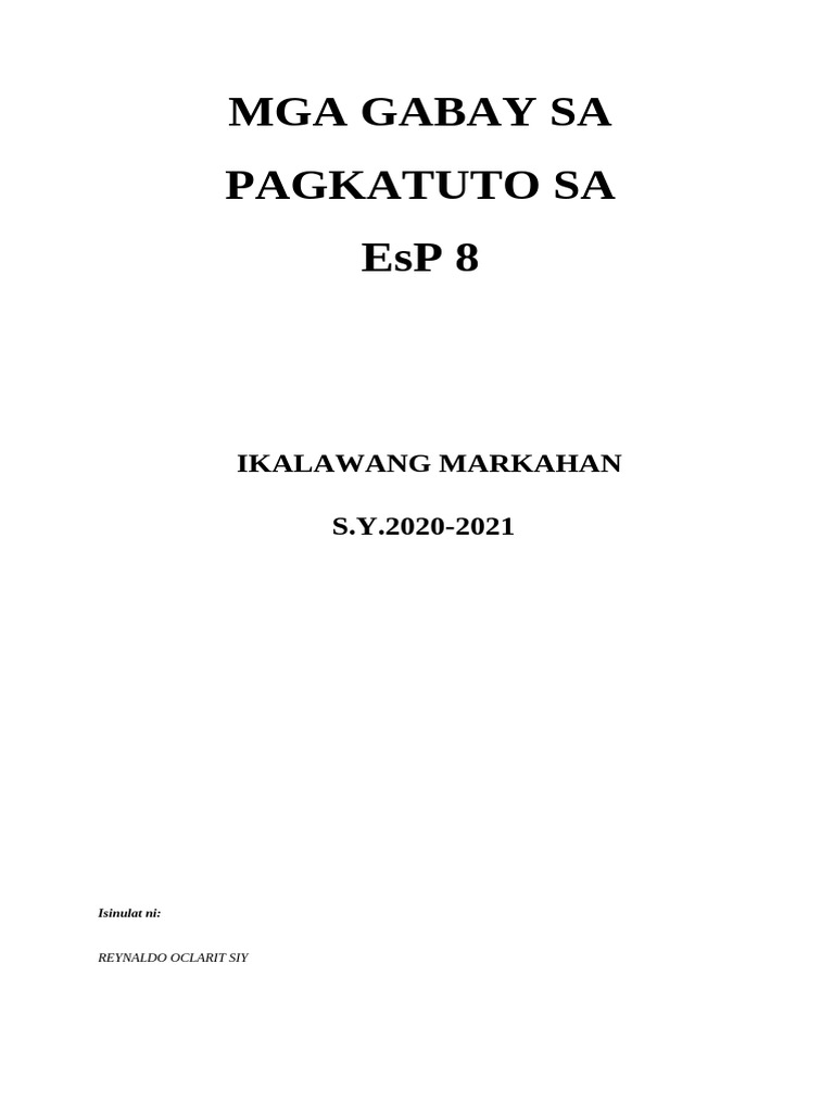 ESP Quarter 2 Week 3 | PDF