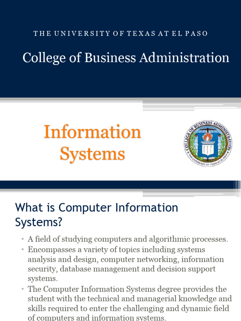 College of Business Administration: Information Systems | PDF ...