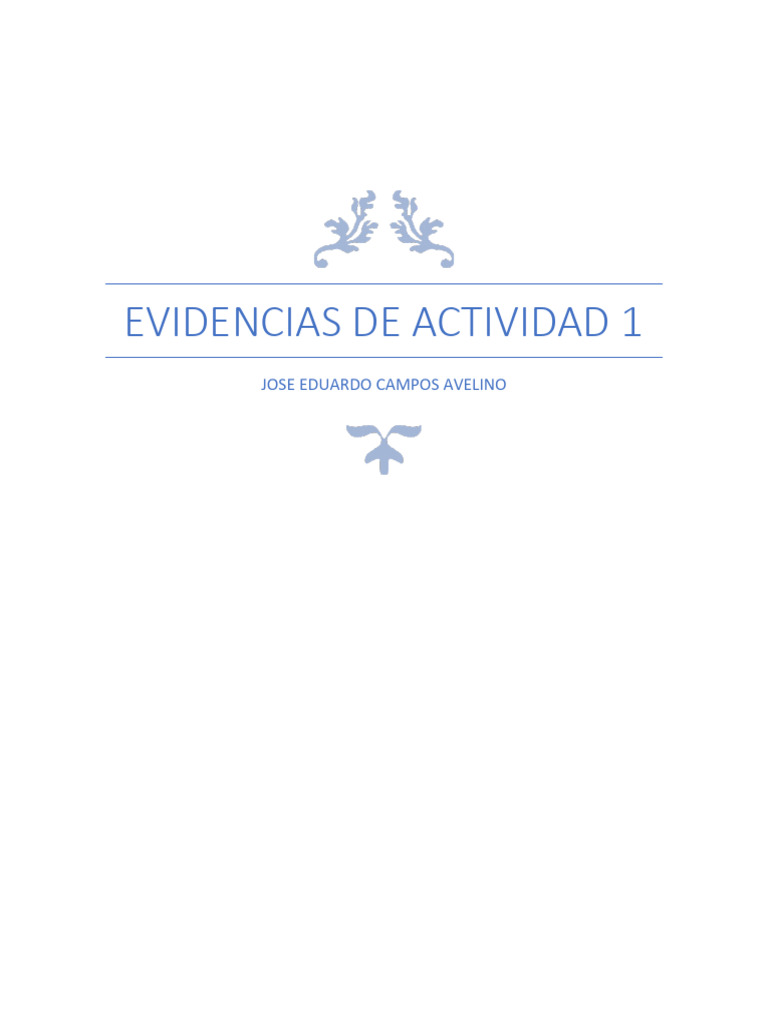 Evidencias de Actividad 1 | PDF