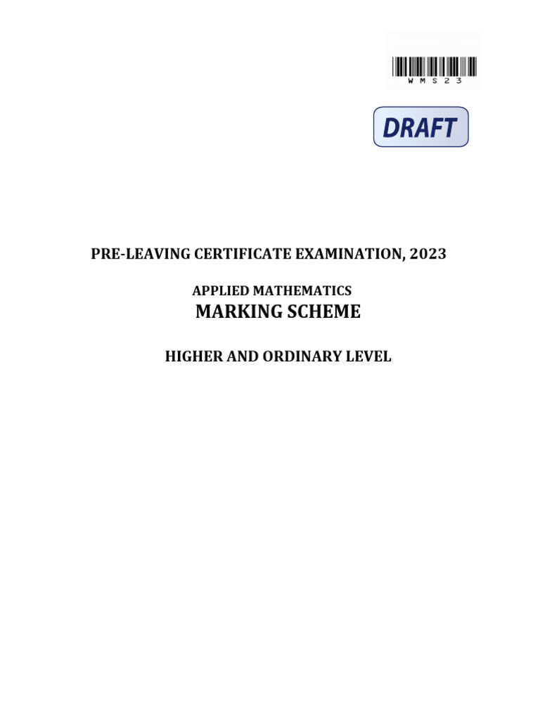 2023 LC Applied Maths Marking Scheme | PDF