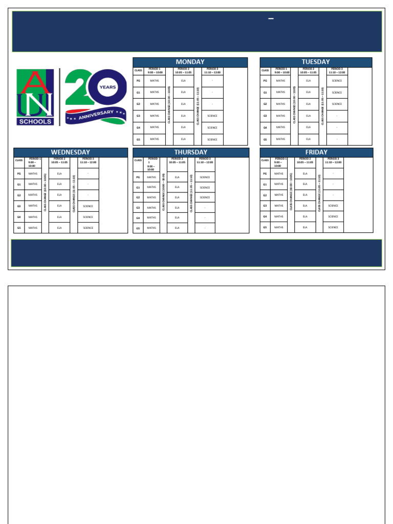 Online Class Timetable For Elementary | PDF