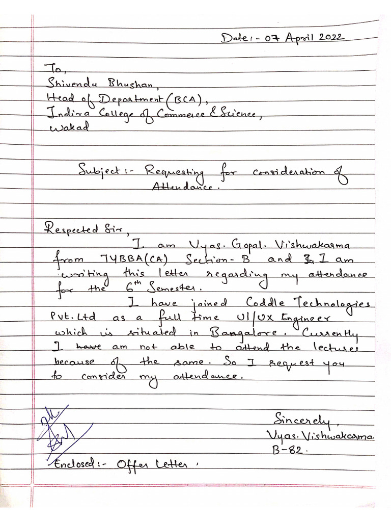 Application For Attendance | PDF