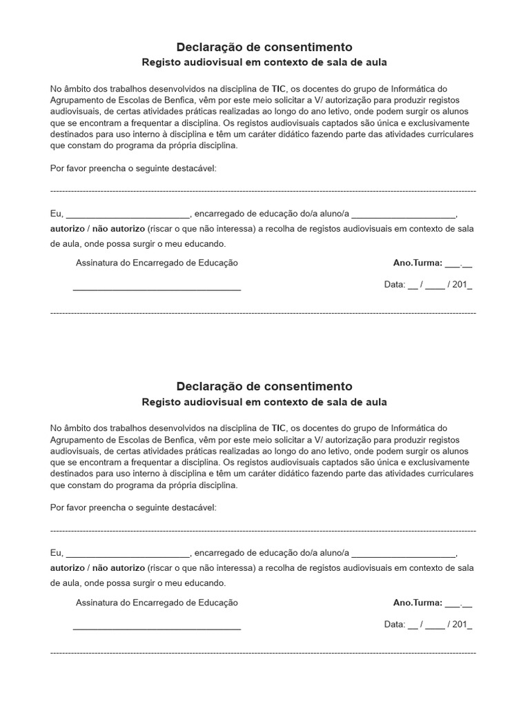 Declaração de Consentimento | PDF