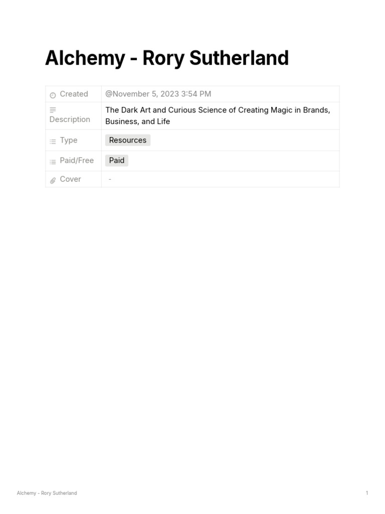 Alchemy - Rory Sutherland | PDF