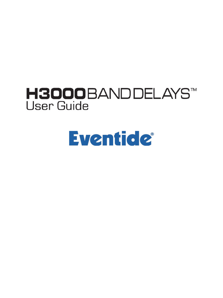 H3000 Band Delays User Guide | PDF
