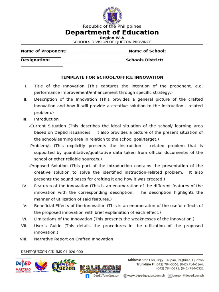 Intervention Innovation Plan Template | PDF | Innovation | Cognition