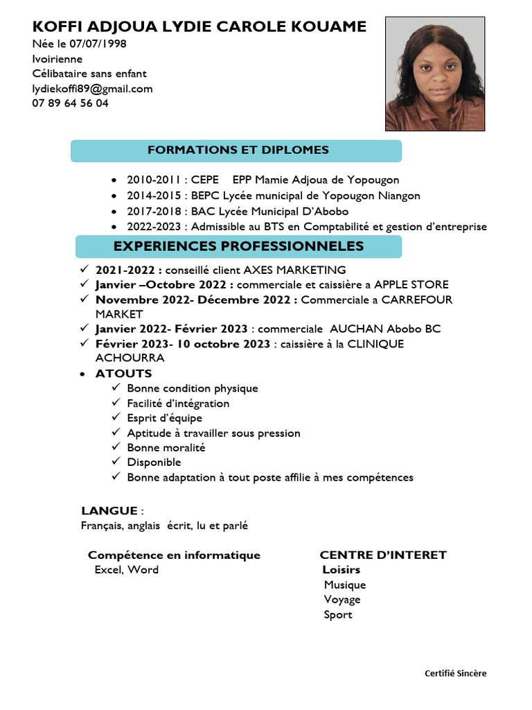 CV Carole 4 | PDF