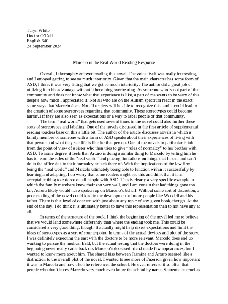 Marcelo in The Real World | PDF