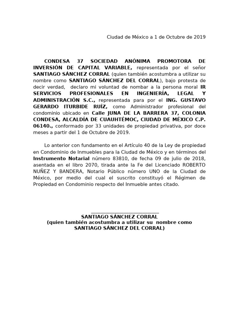 CARTA DESIGNACION ARTICULO 40 2019 PDF