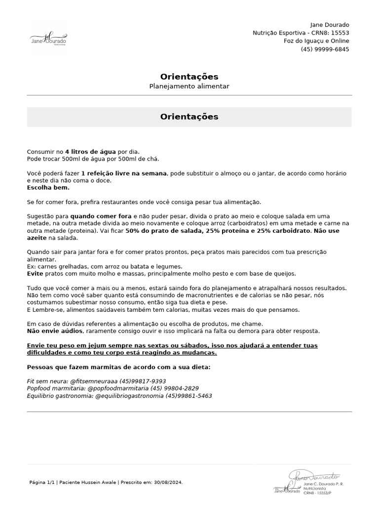 Plano Alimentar - Hussein Awale-3 | PDF