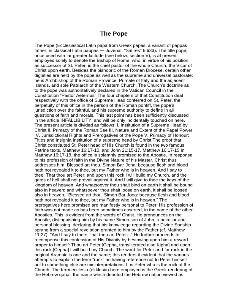The Pope | PDF