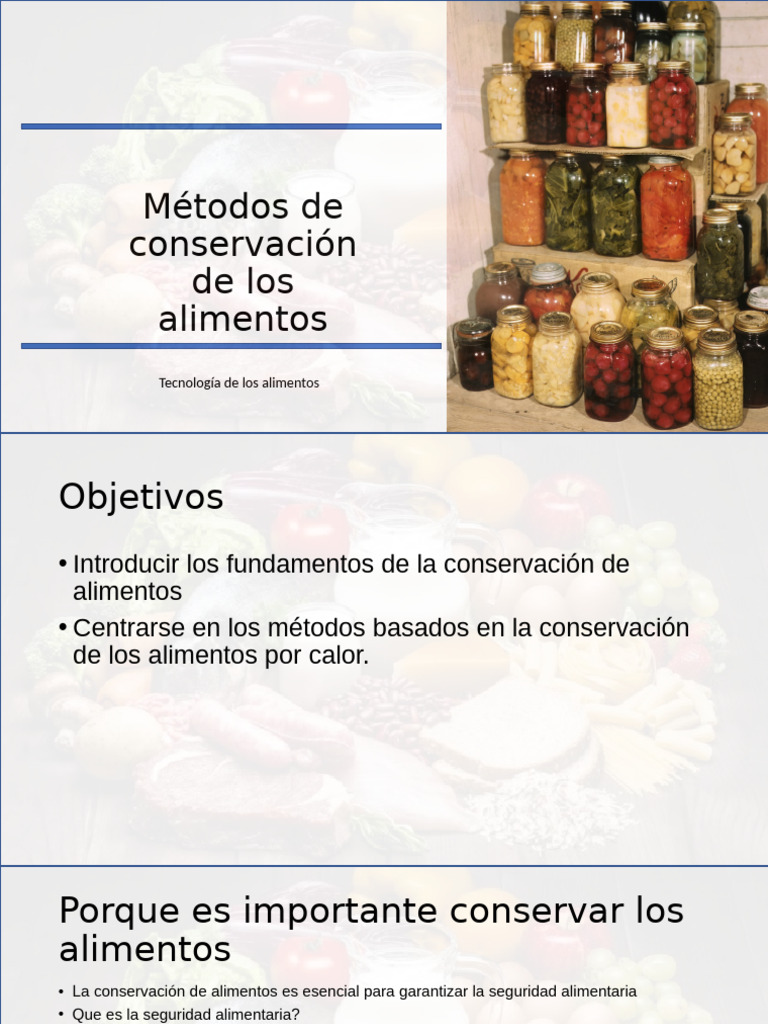 Métodos de Conservación de Los Alimentos Clase 2 | PDF