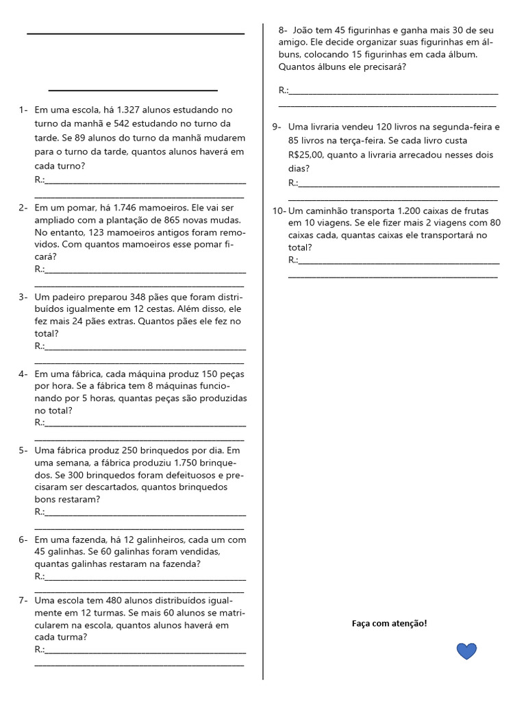 Atividade Avaliativa Matemã¡tica 3Â° Bimestre | PDF | Carreira e ...