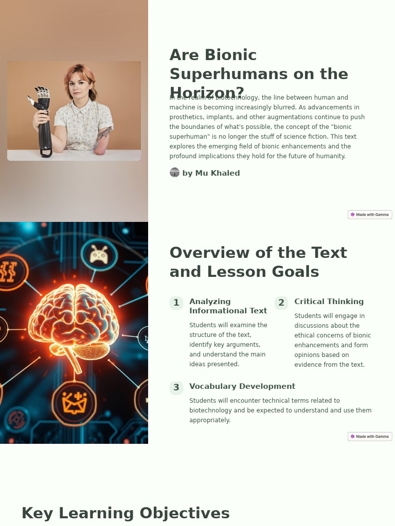 Are Bionic Superhumans On The Horizon | PDF