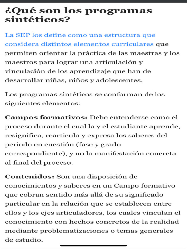 Qué son los Programas Sintéticos | PDF