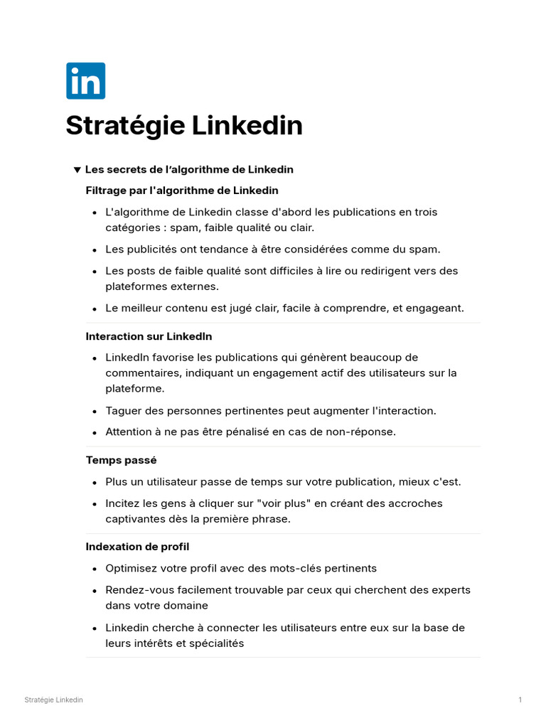 Stratégie Linkedin | PDF