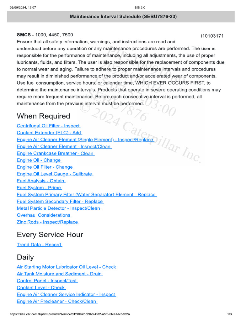 Maintenance Interval Schedule | PDF