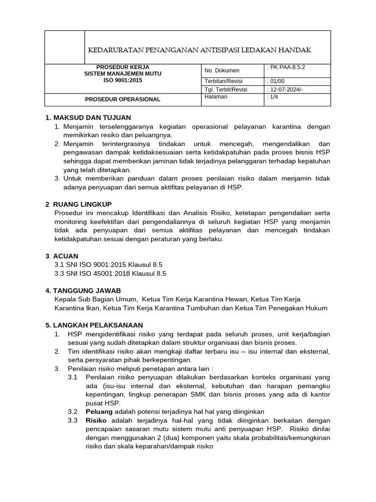 3.a. PK - NTT.6.1.1 Identifikasi Risiko Dan Pengendaliannya Contoh HSP | PDF | Teknologi & Rekayasa