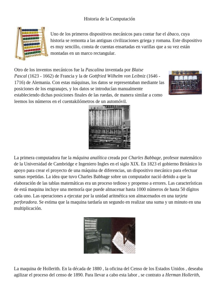 Historia de la Computación | PDF