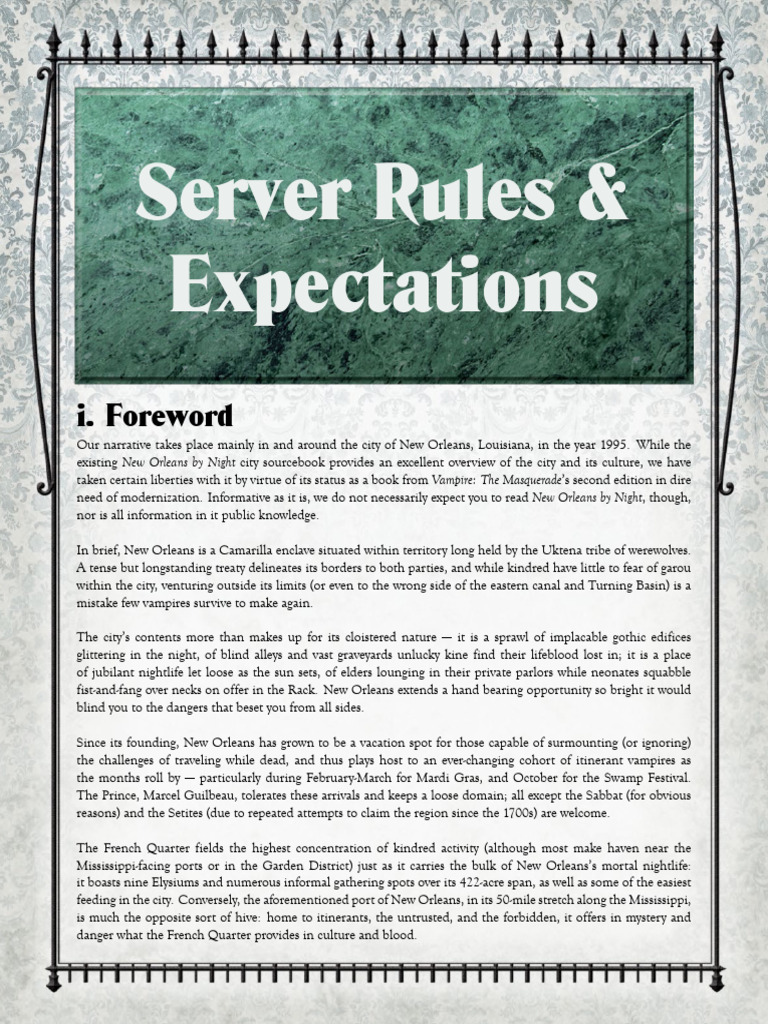 Server Rules and Character Creation | PDF