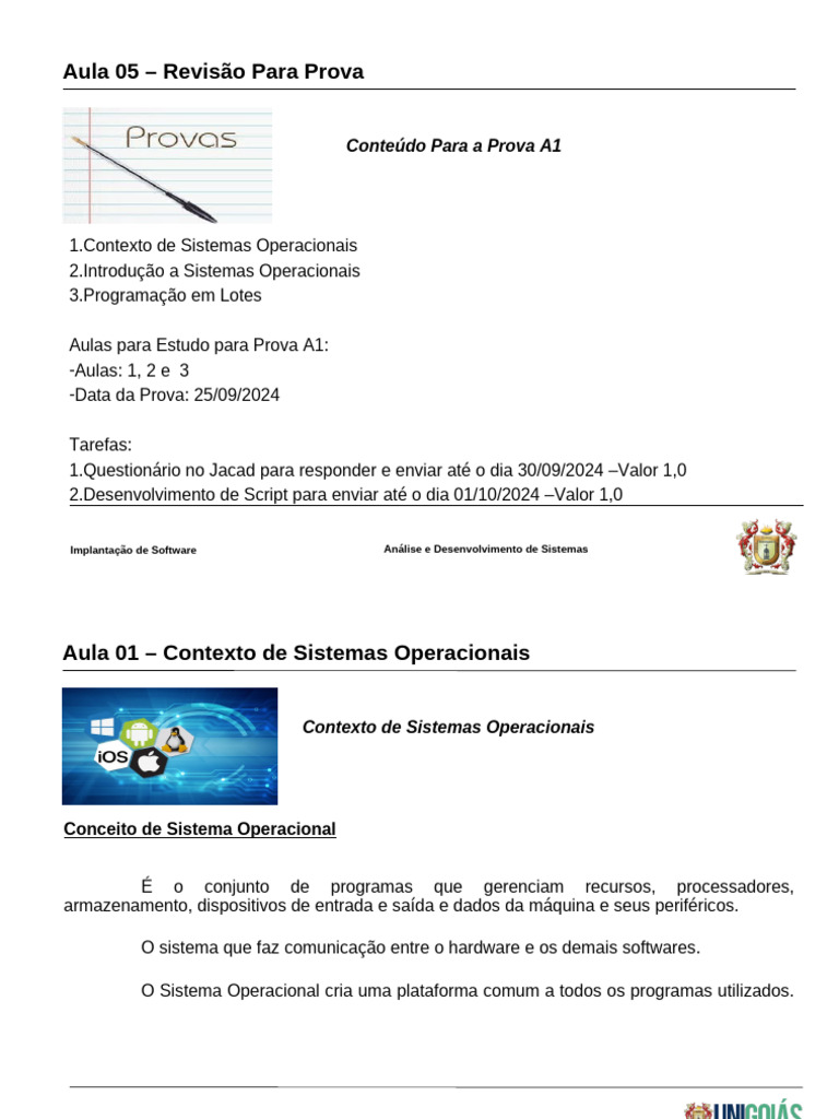 Material Aula 04 - Revis&XE3 o Prova A1 | PDF