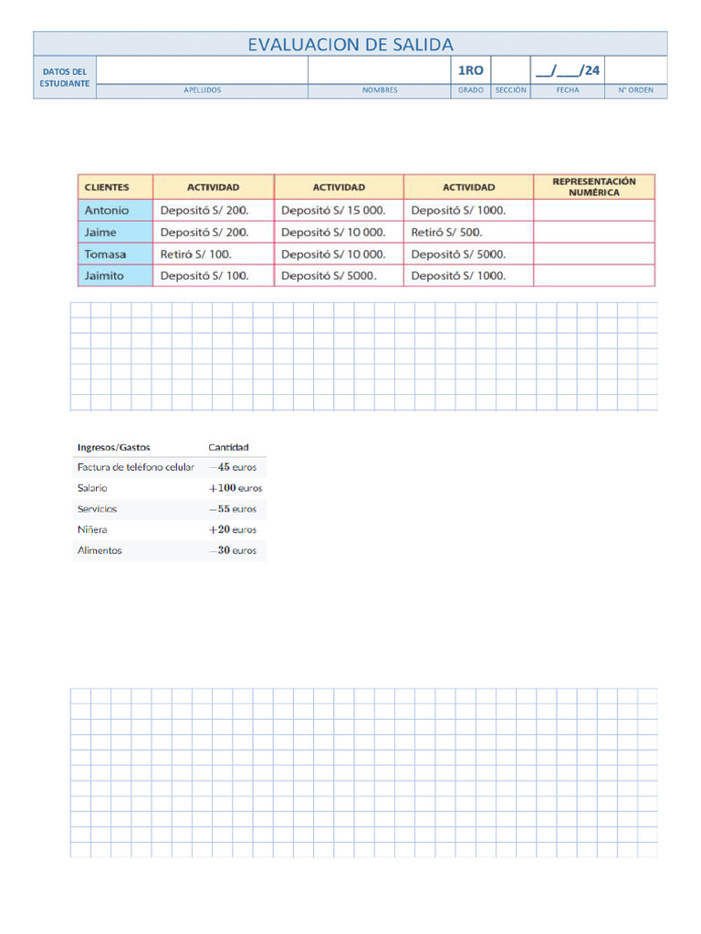 1ro D Evaluacion de Salida Ud 3 Com 1 y Com 4 Print | PDF