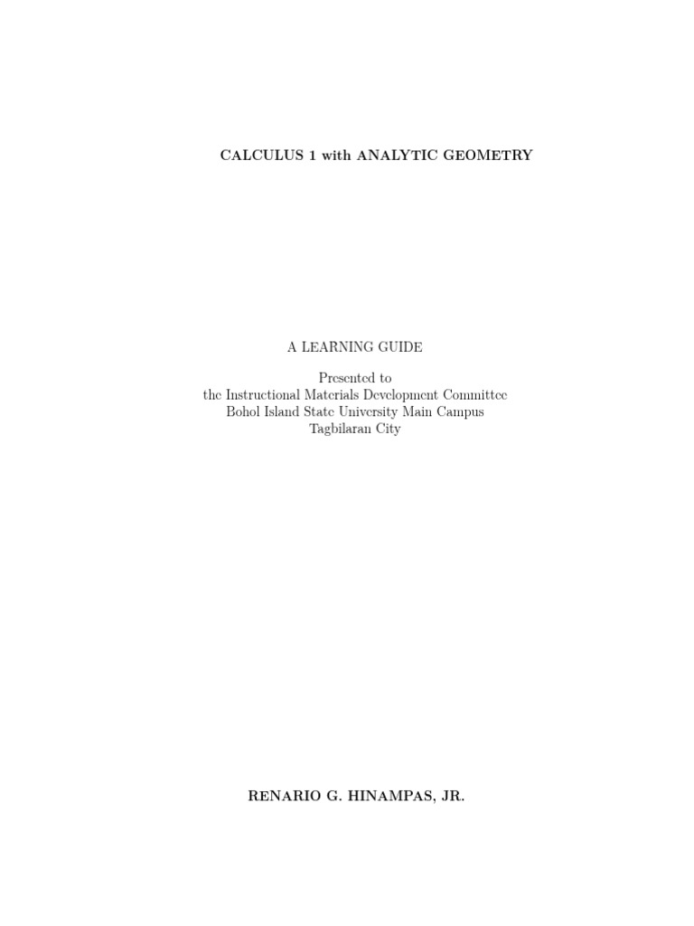 Calculus 1 Notes | PDF