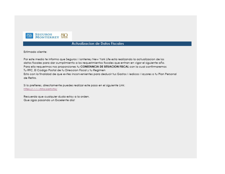 Actualizacion de Datos Fiscales Smnyl | PDF