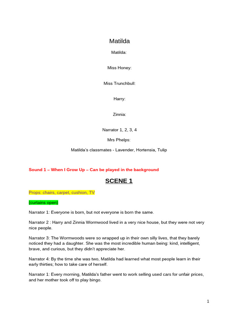 Matilda - For Editing - 2 | PDF