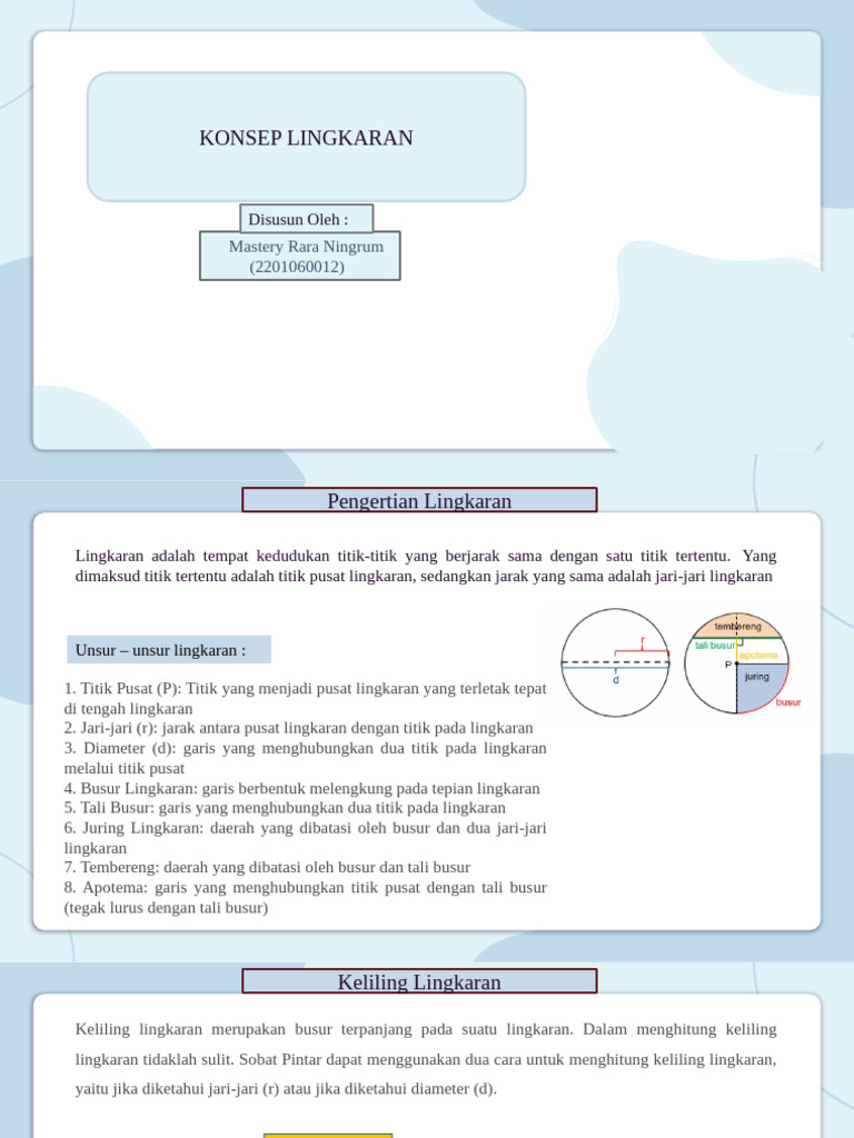 Konsep Lingkaran | PDF