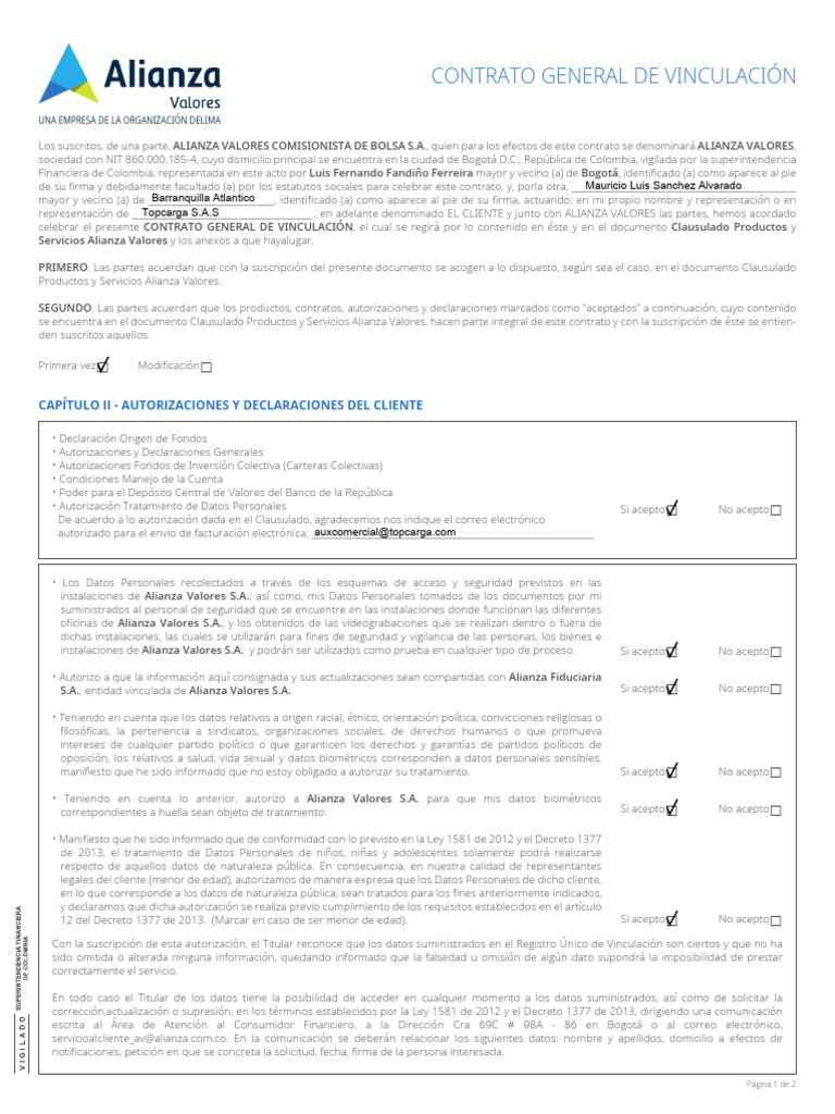 Contrato General de Vinculación Editada | PDF