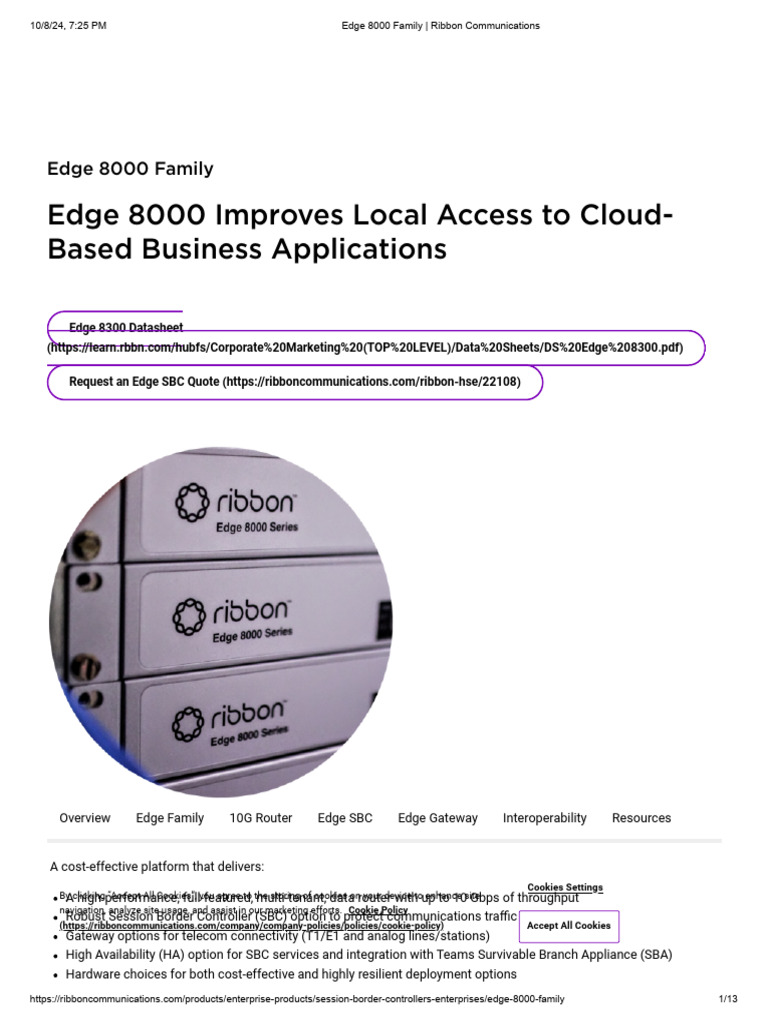 Edge 8000 Family - Ribbon Communications | PDF