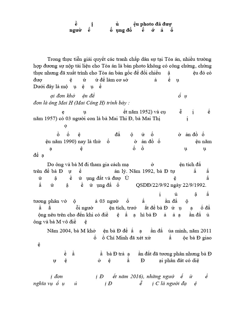 Bai Viet 2. Ve Gia Tri Phap Ly Cua Tai Lieu Photo Da Duoc Nguoi Tien ...