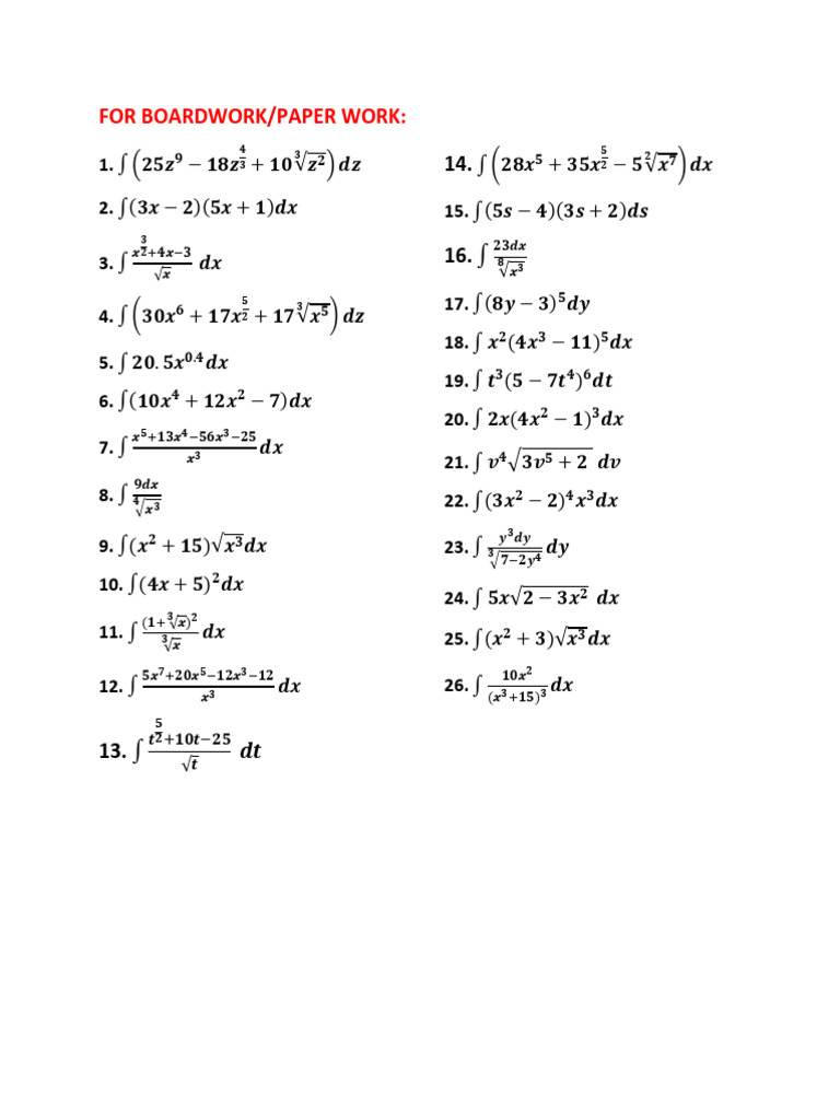 Basic Integ and Integ using U-sub | PDF