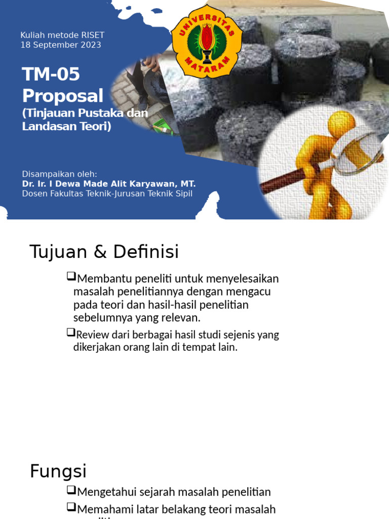TM 06 Proposal Tinjauan Pustaka Dan LT | PDF