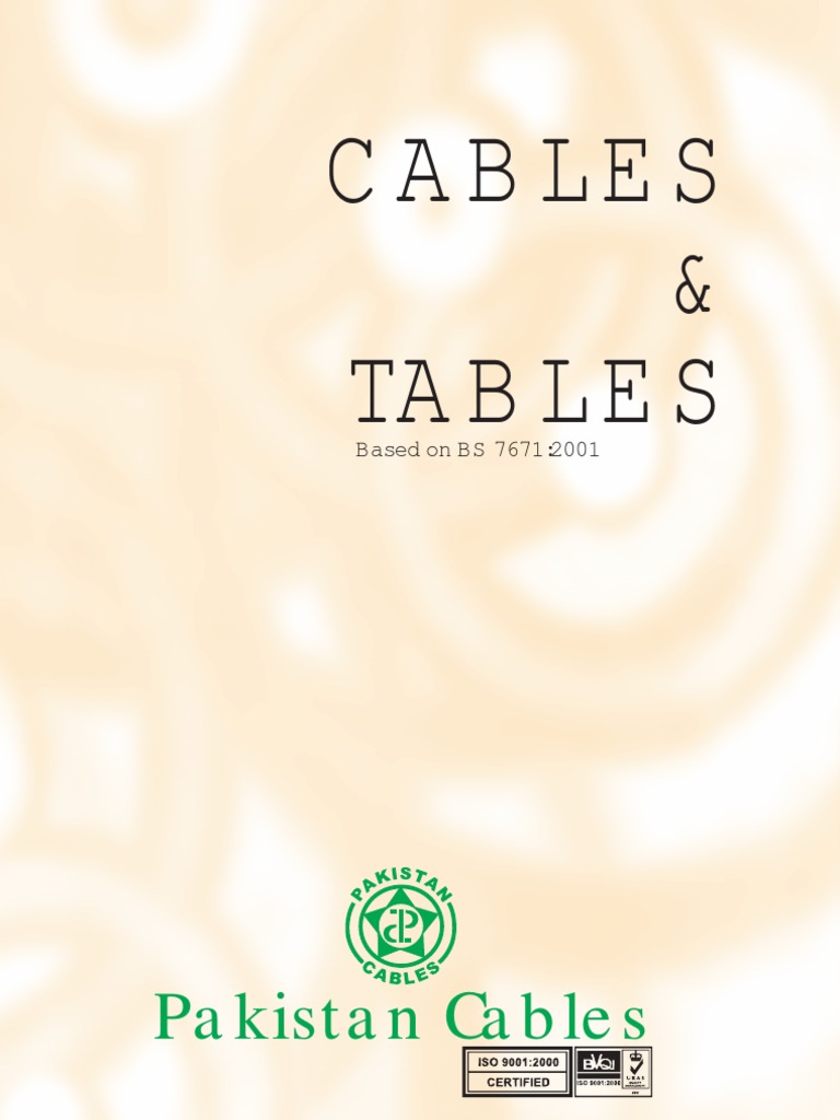 Cables and Tables: A Handy Reference Guide | PDF | Electrical Conductor ...